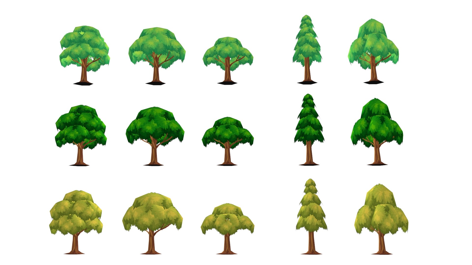 Low Poly Cartoon Trees 3D Model - TurboSquid 1780432