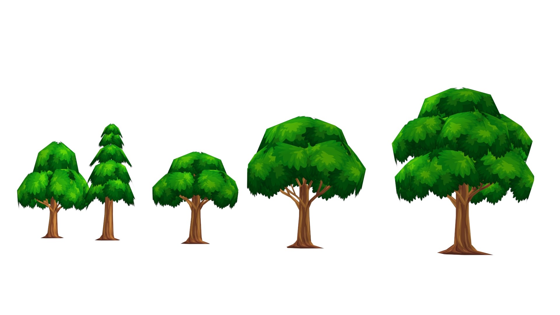 Low Poly Cartoon Trees 3D Model - TurboSquid 1780432