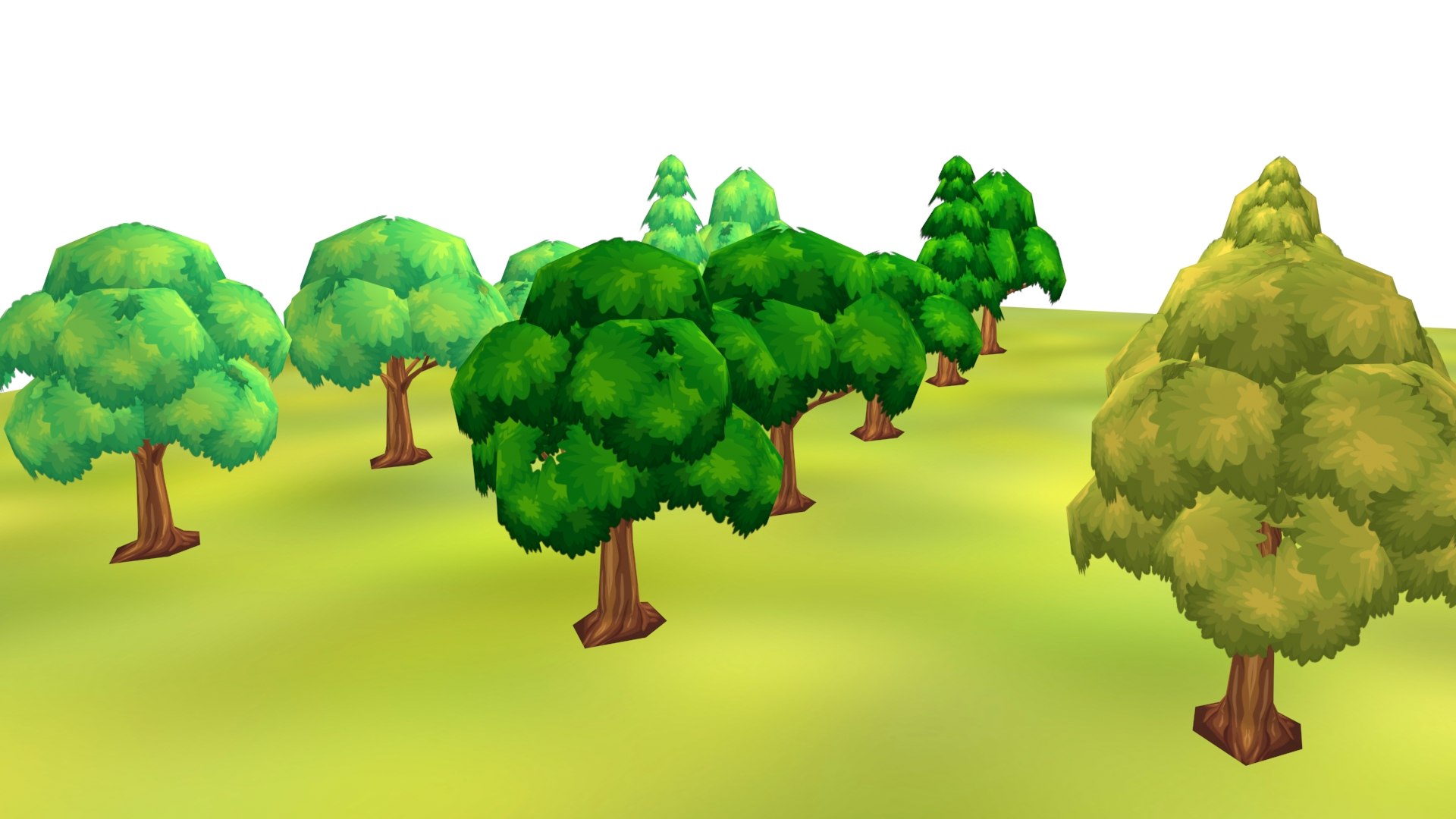 Low Poly Cartoon Trees 3D Model - TurboSquid 1780432