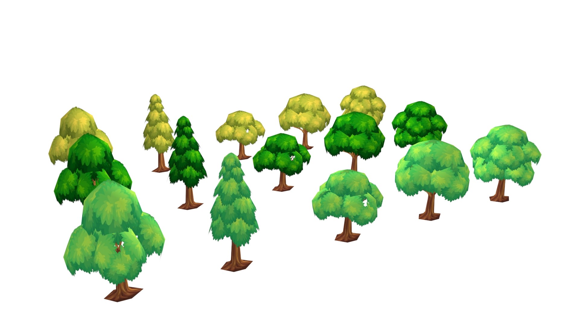 Low Poly Cartoon Trees 3D Model - TurboSquid 1780432