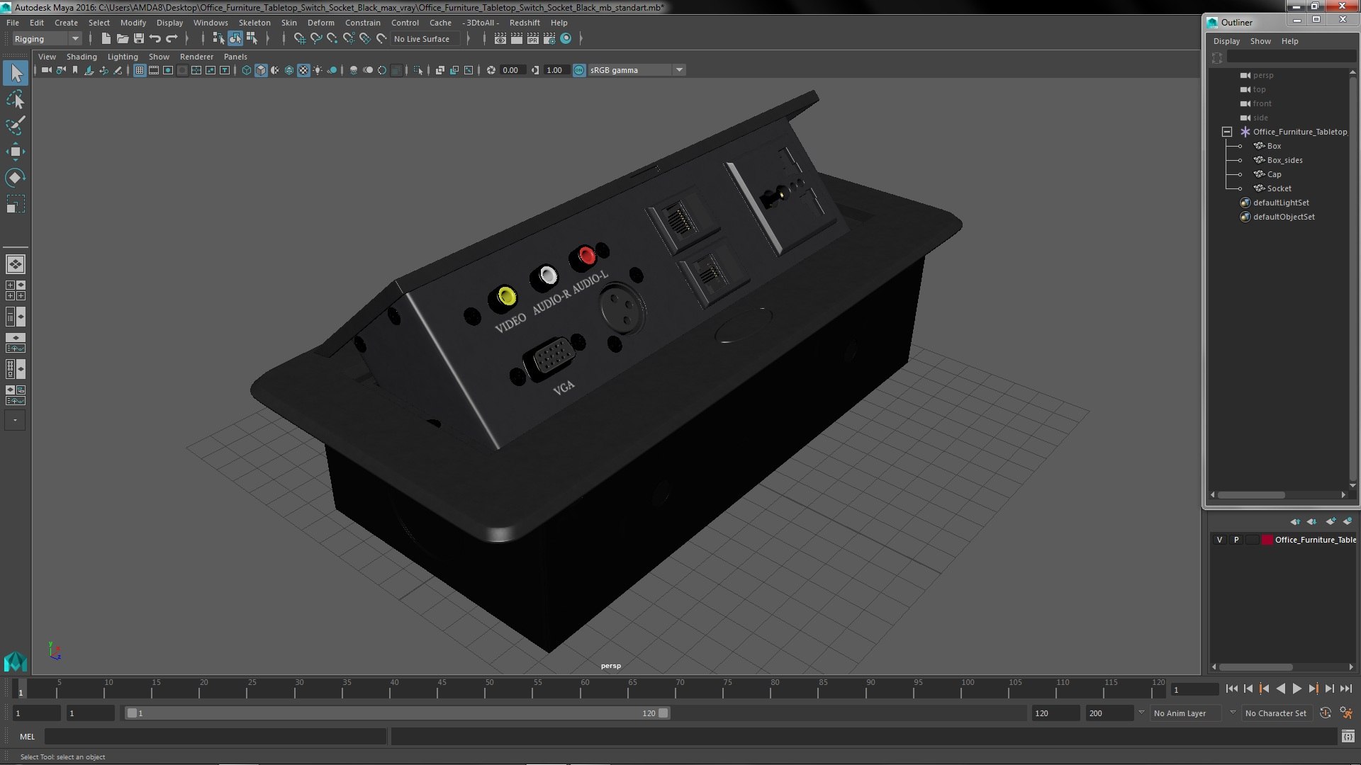 Office Furniture Tabletop Switch Socket Black Model - TurboSquid 1919539