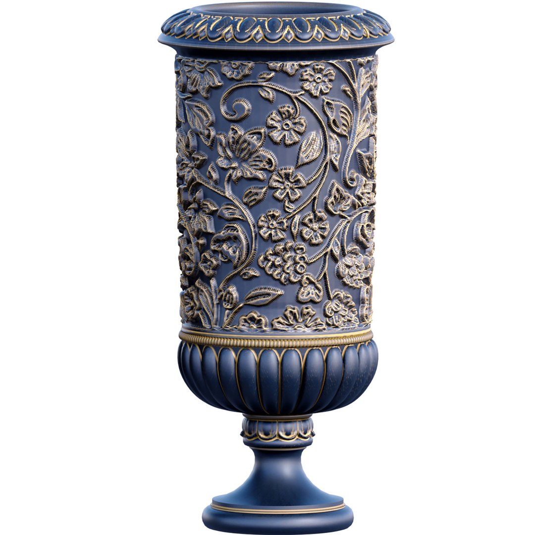 3D Model Classic Decorative Floor Vase Urn Pot Planters For Home ...