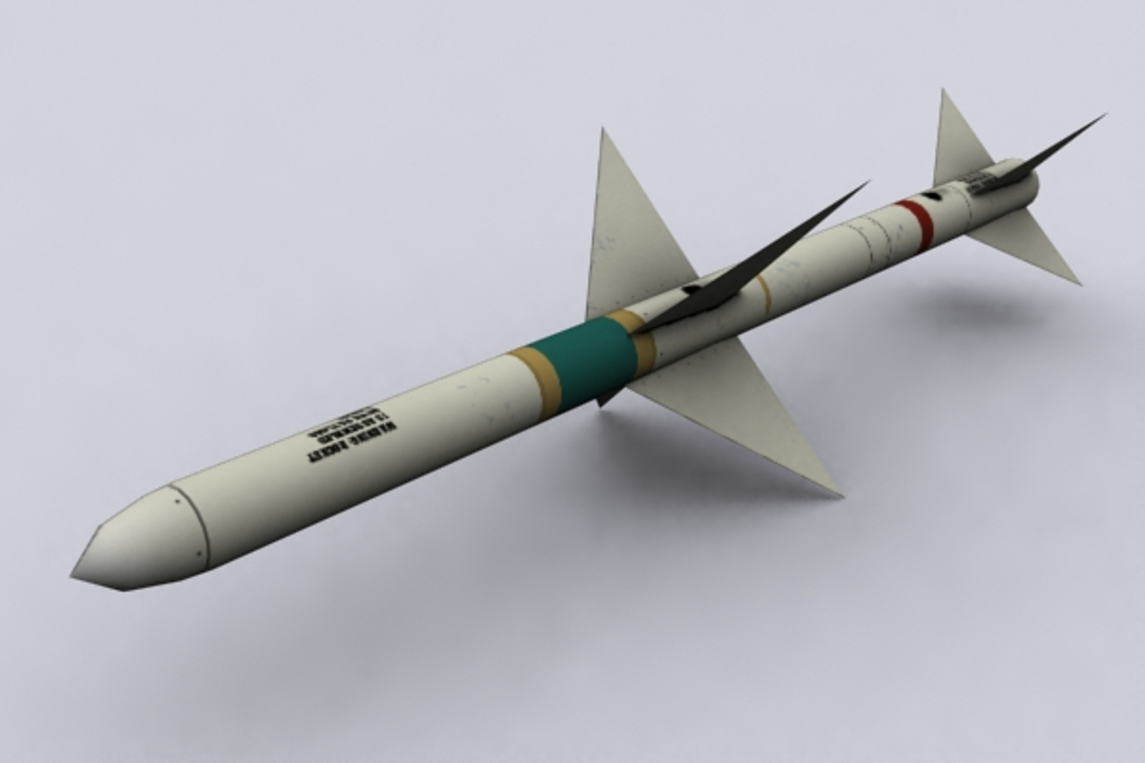 aim-7 sparrow missile design 3d model