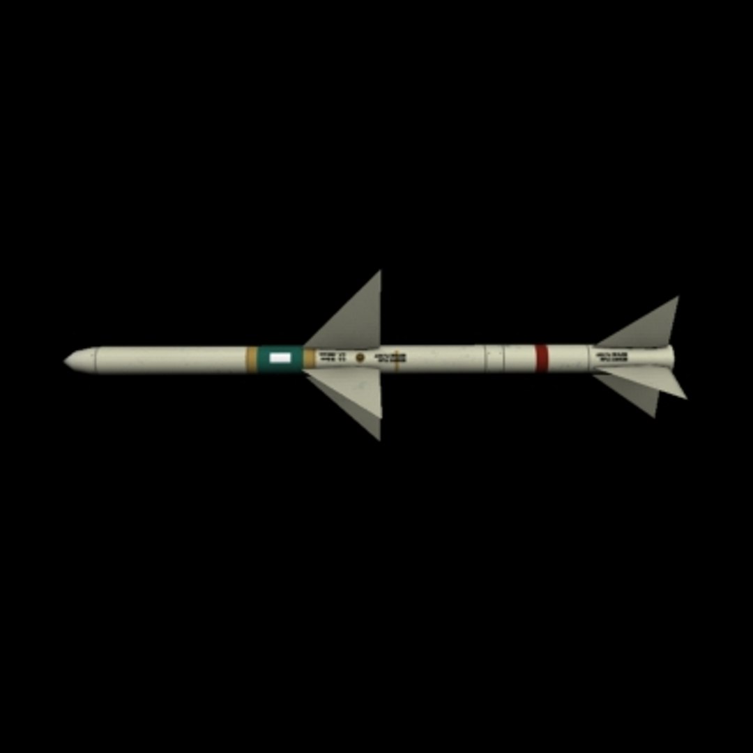 aim-7 sparrow missile design 3d model