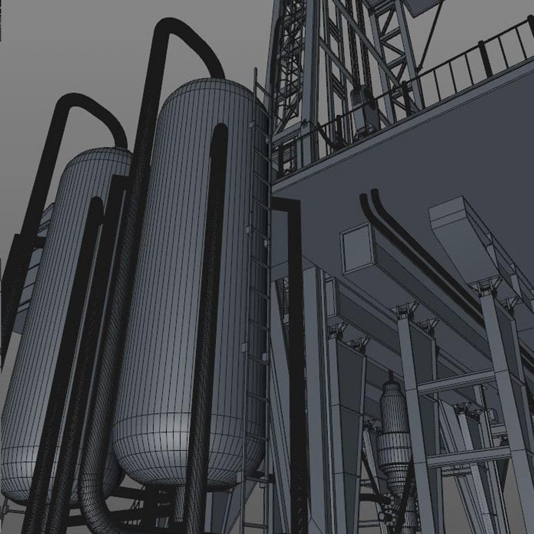Rig gas platform 3D model - TurboSquid 1597132