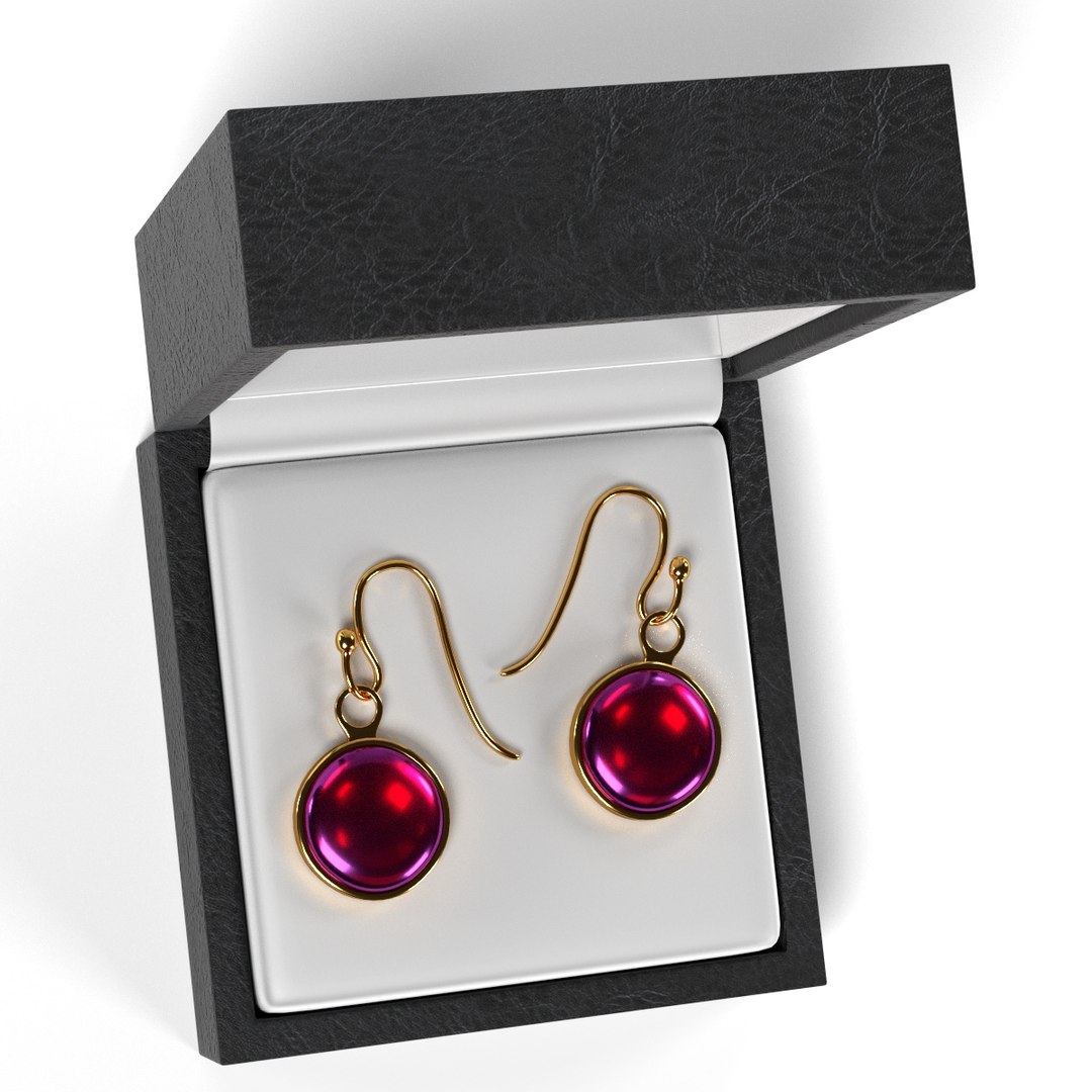 3d Earrings Box Model