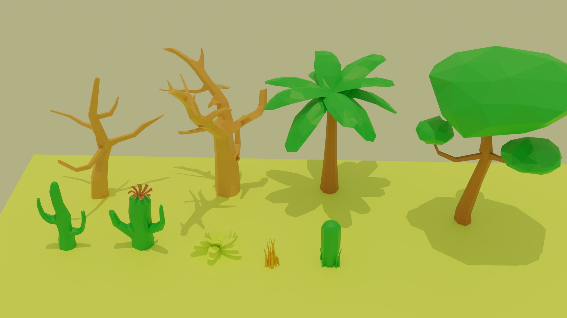 3D model Low Poly Desert Pack - TurboSquid 2179206