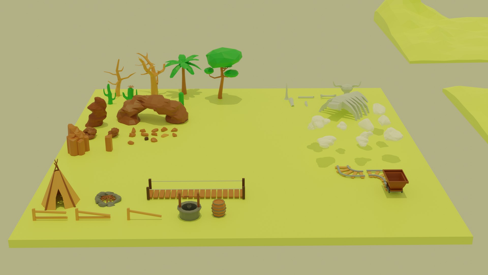 3D model Low Poly Desert Pack - TurboSquid 2179206