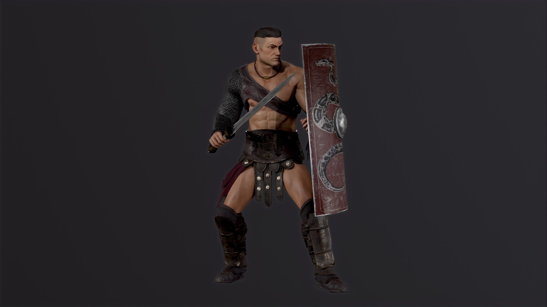 3D Model Gladiator Murmillo Crixus - TurboSquid 2185273