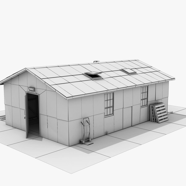 Workshop Shed Corrugated 3D model - TurboSquid 1798736