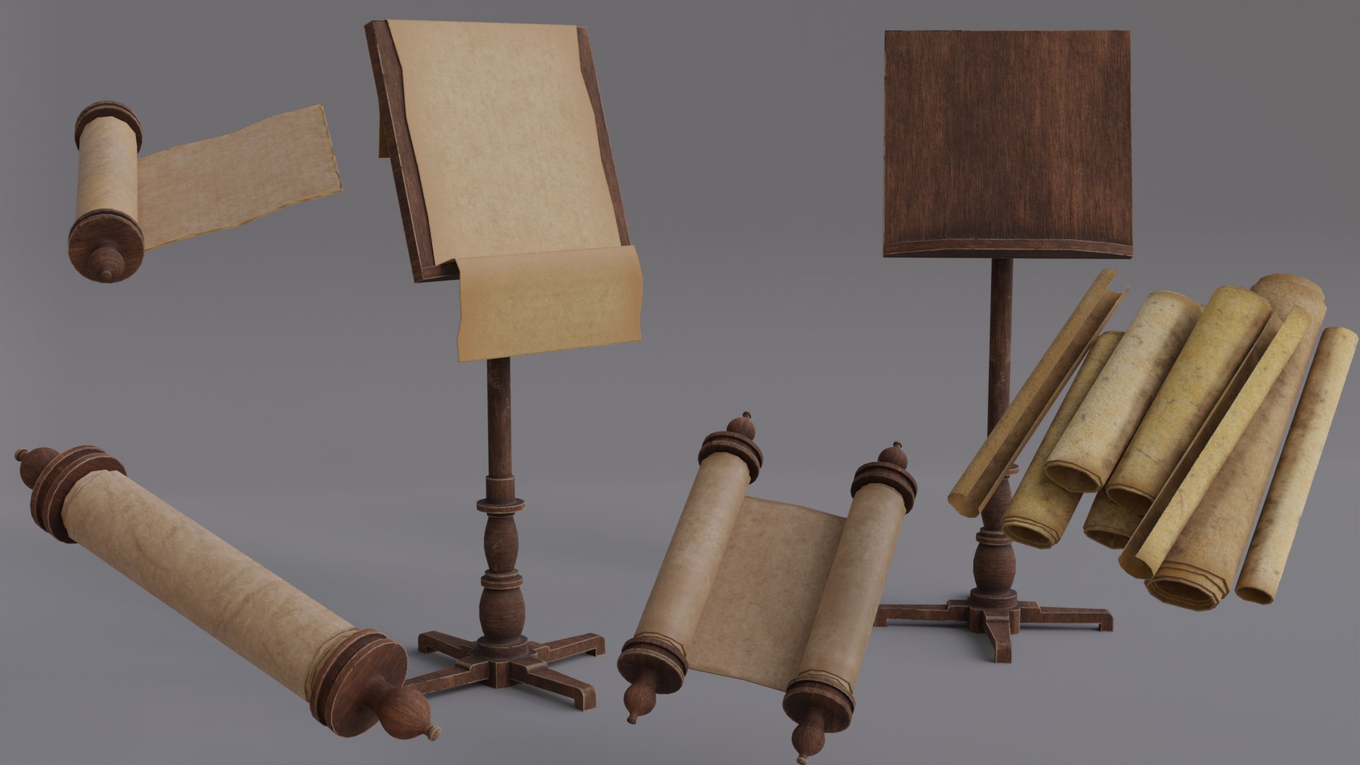 3D Medieval Scrolls Pack Model - TurboSquid 2285915