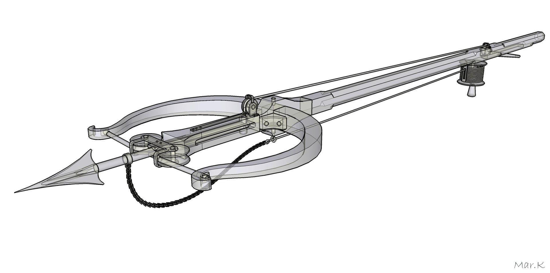 3d Model Harpoon Leonardo Da
