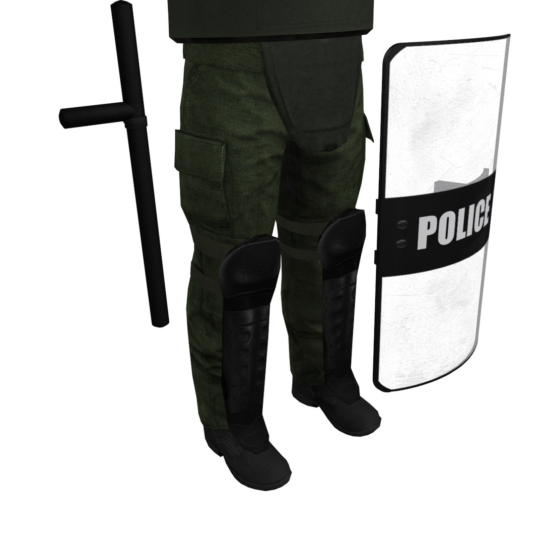3d model riot police officer