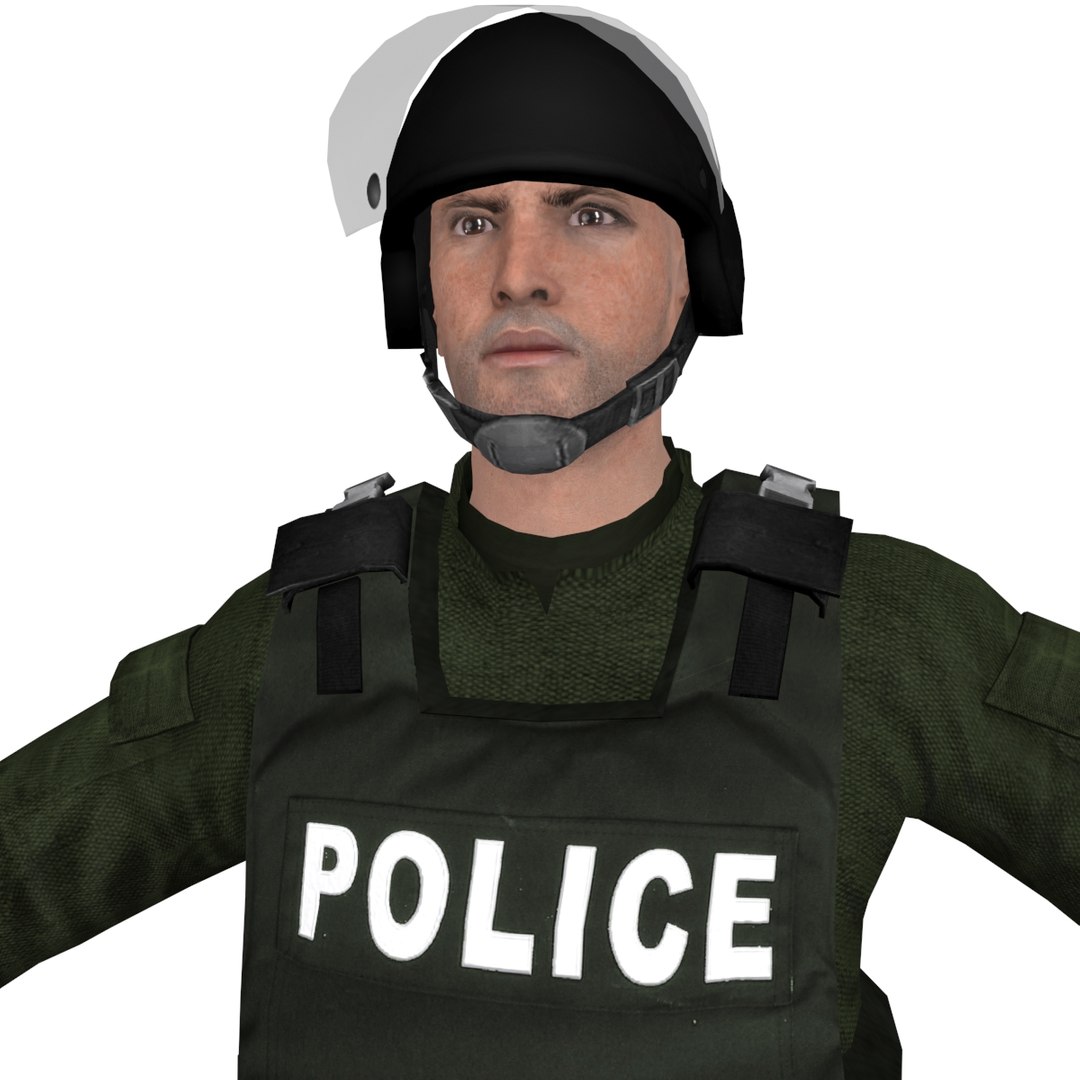 3d model riot police officer