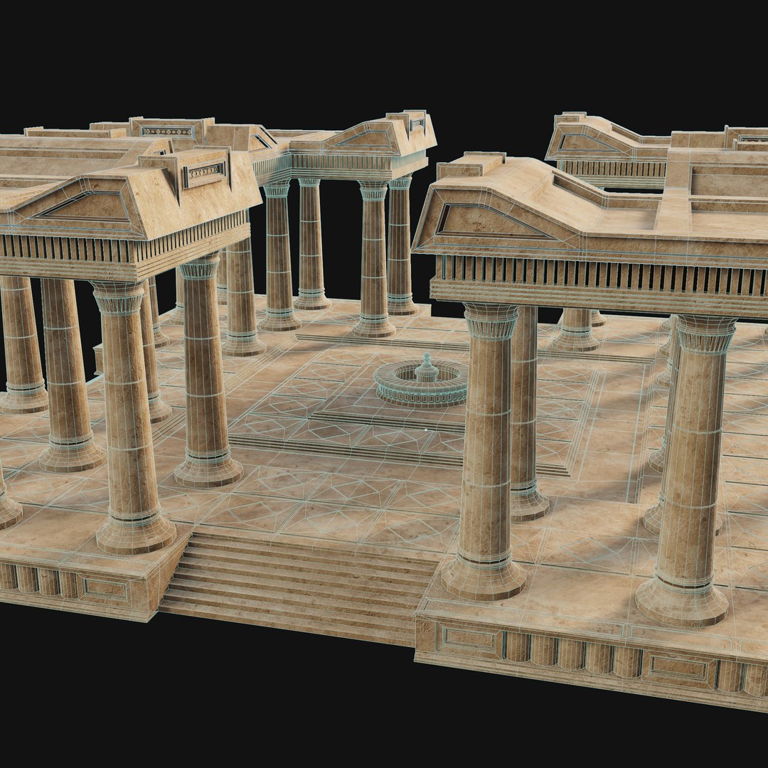 3D EGYPTIAN ANCIENT ATRIUM TEMPLE EGYPT BATHHOUSE COLLECTION AAA model ...