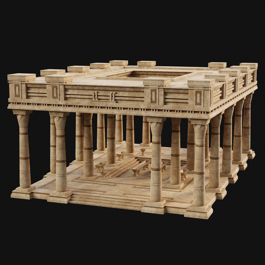 3D EGYPTIAN ANCIENT ATRIUM TEMPLE EGYPT BATHHOUSE COLLECTION AAA model ...