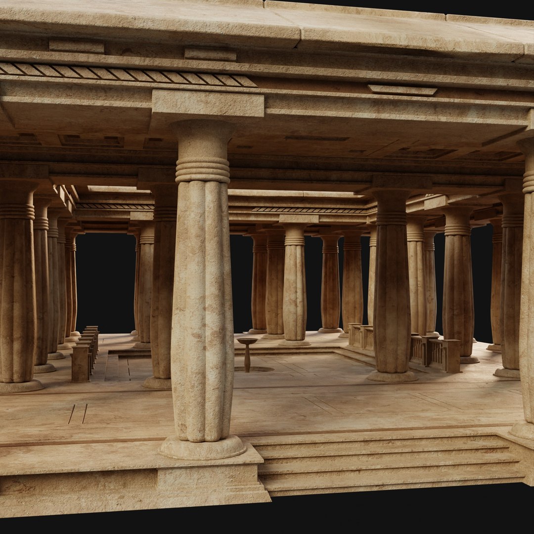 3D EGYPTIAN ANCIENT ATRIUM TEMPLE EGYPT BATHHOUSE COLLECTION AAA model ...