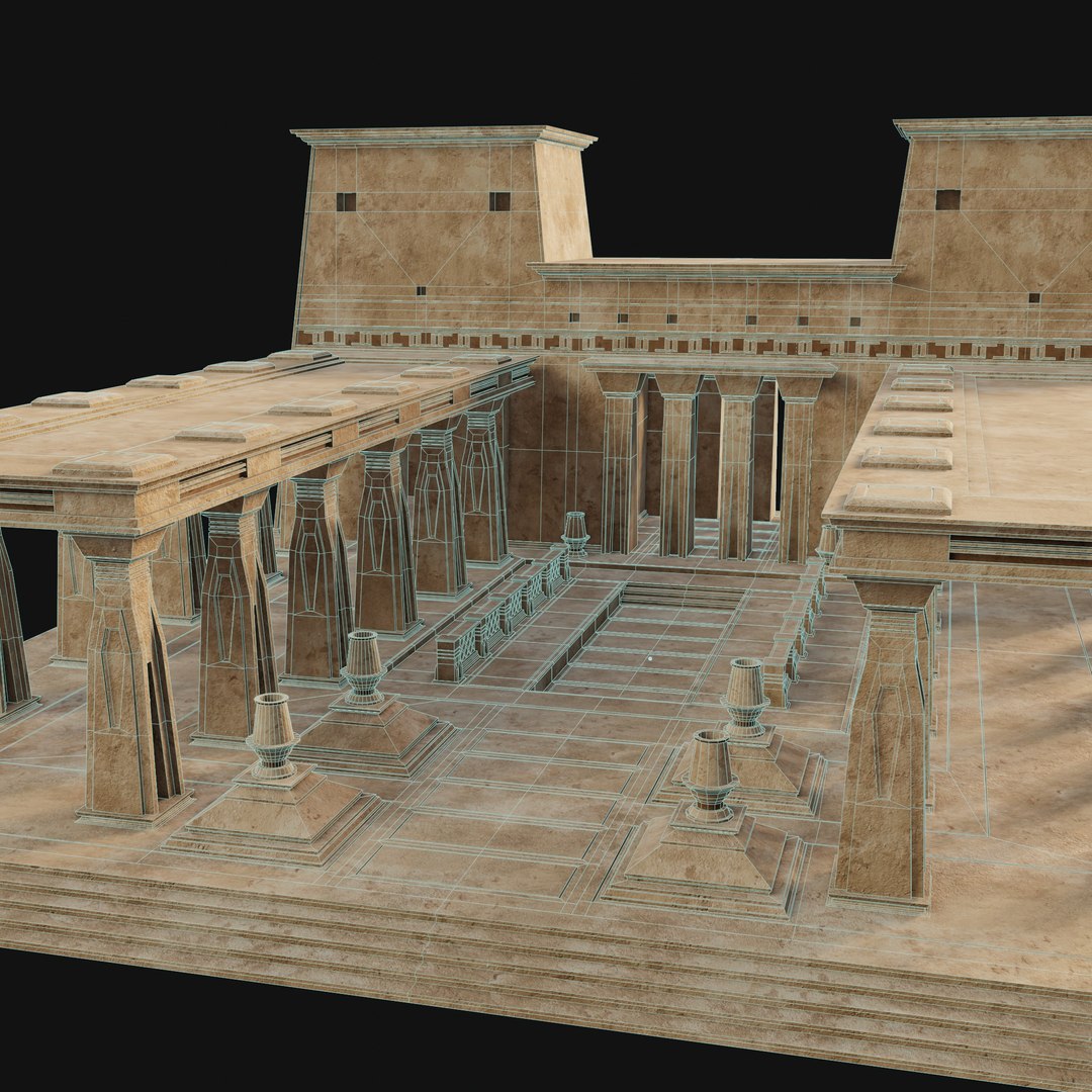 3D EGYPTIAN ANCIENT ATRIUM TEMPLE EGYPT BATHHOUSE COLLECTION AAA model ...