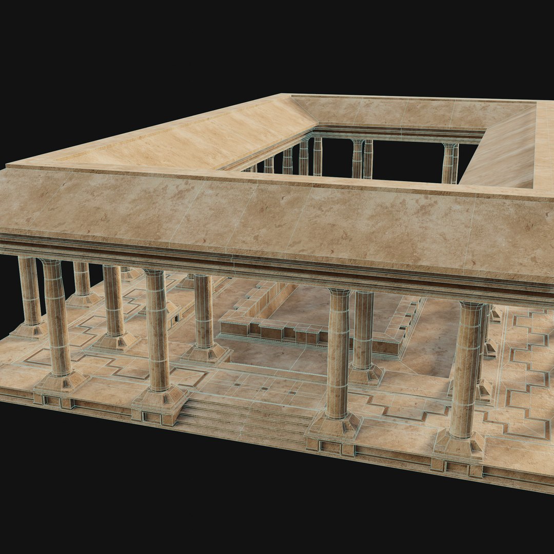 3D EGYPTIAN ANCIENT ATRIUM TEMPLE EGYPT BATHHOUSE COLLECTION AAA model ...