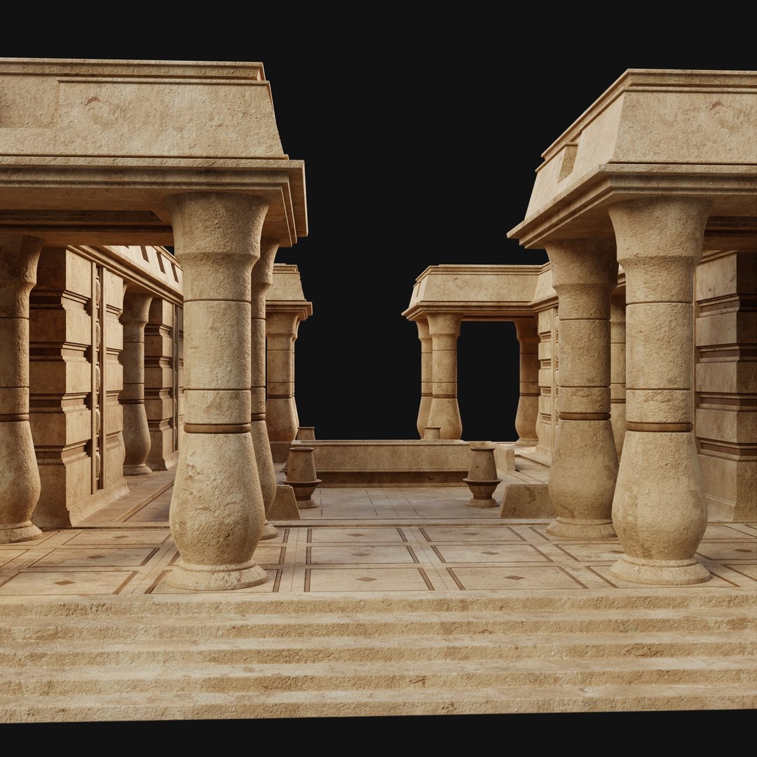 3D EGYPTIAN ANCIENT ATRIUM TEMPLE EGYPT BATHHOUSE COLLECTION AAA model ...