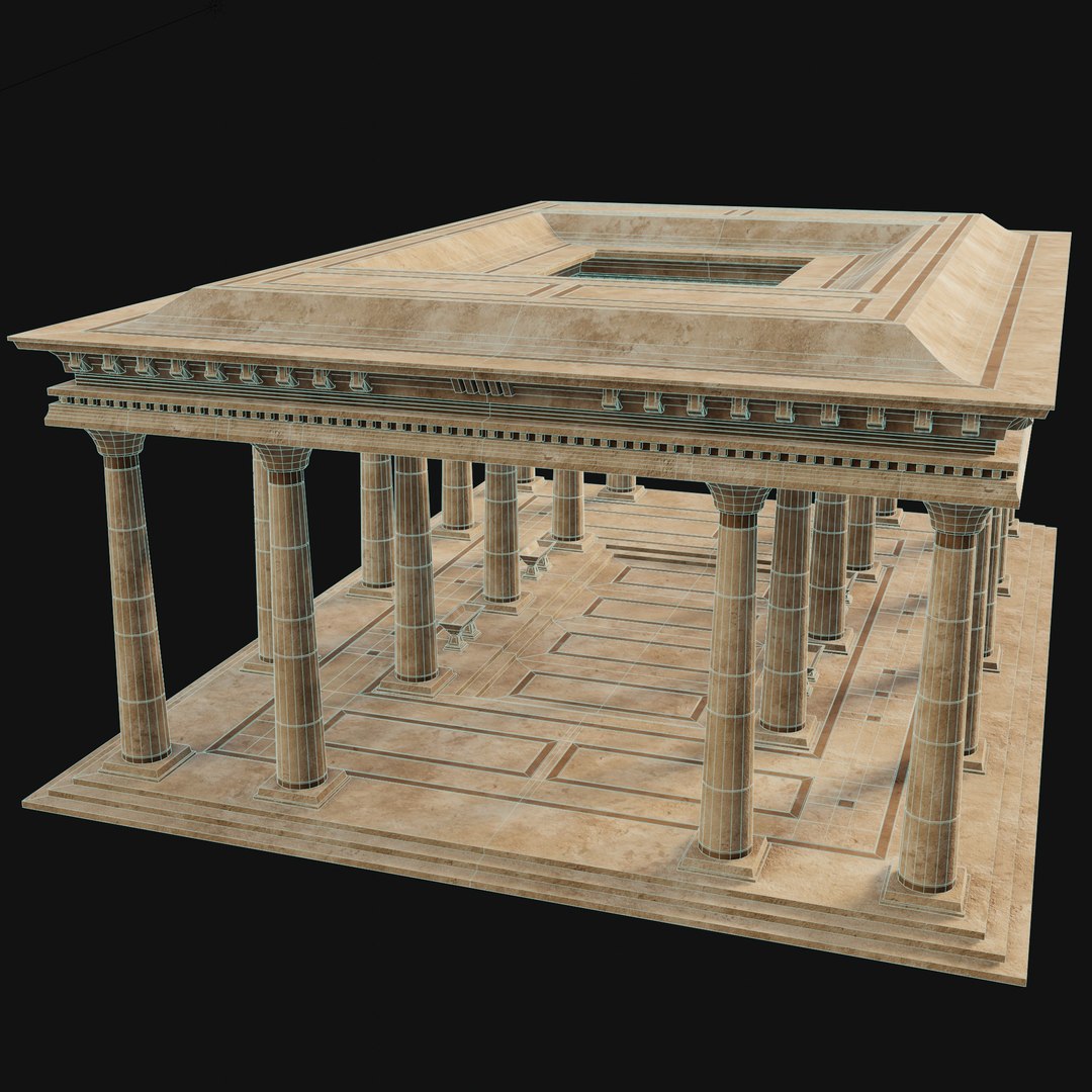 3D EGYPTIAN ANCIENT ATRIUM TEMPLE EGYPT BATHHOUSE COLLECTION AAA model ...