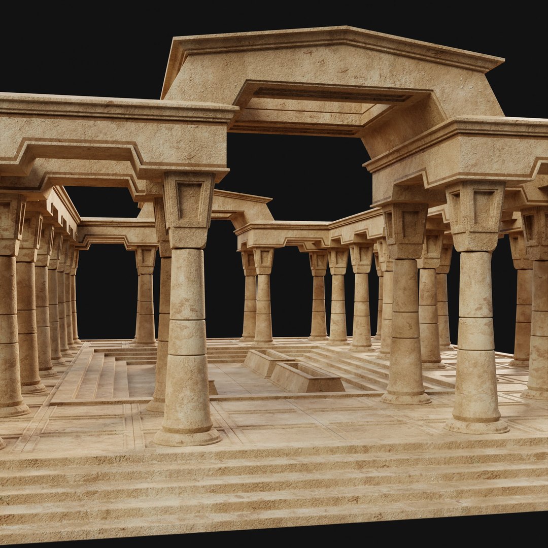 3D EGYPTIAN ANCIENT ATRIUM TEMPLE EGYPT BATHHOUSE COLLECTION AAA model ...