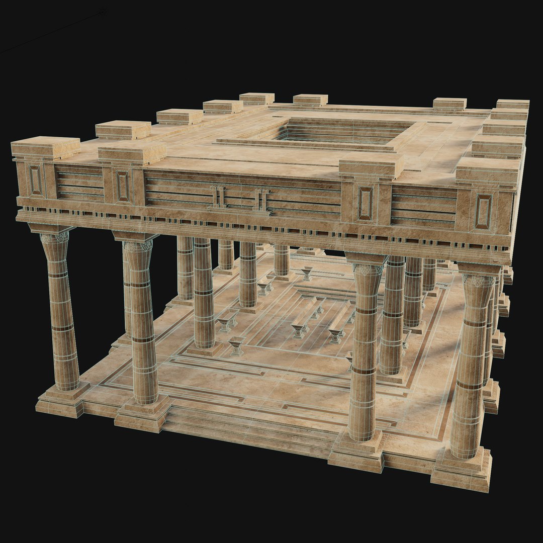 3D EGYPTIAN ANCIENT ATRIUM TEMPLE EGYPT BATHHOUSE COLLECTION AAA model ...