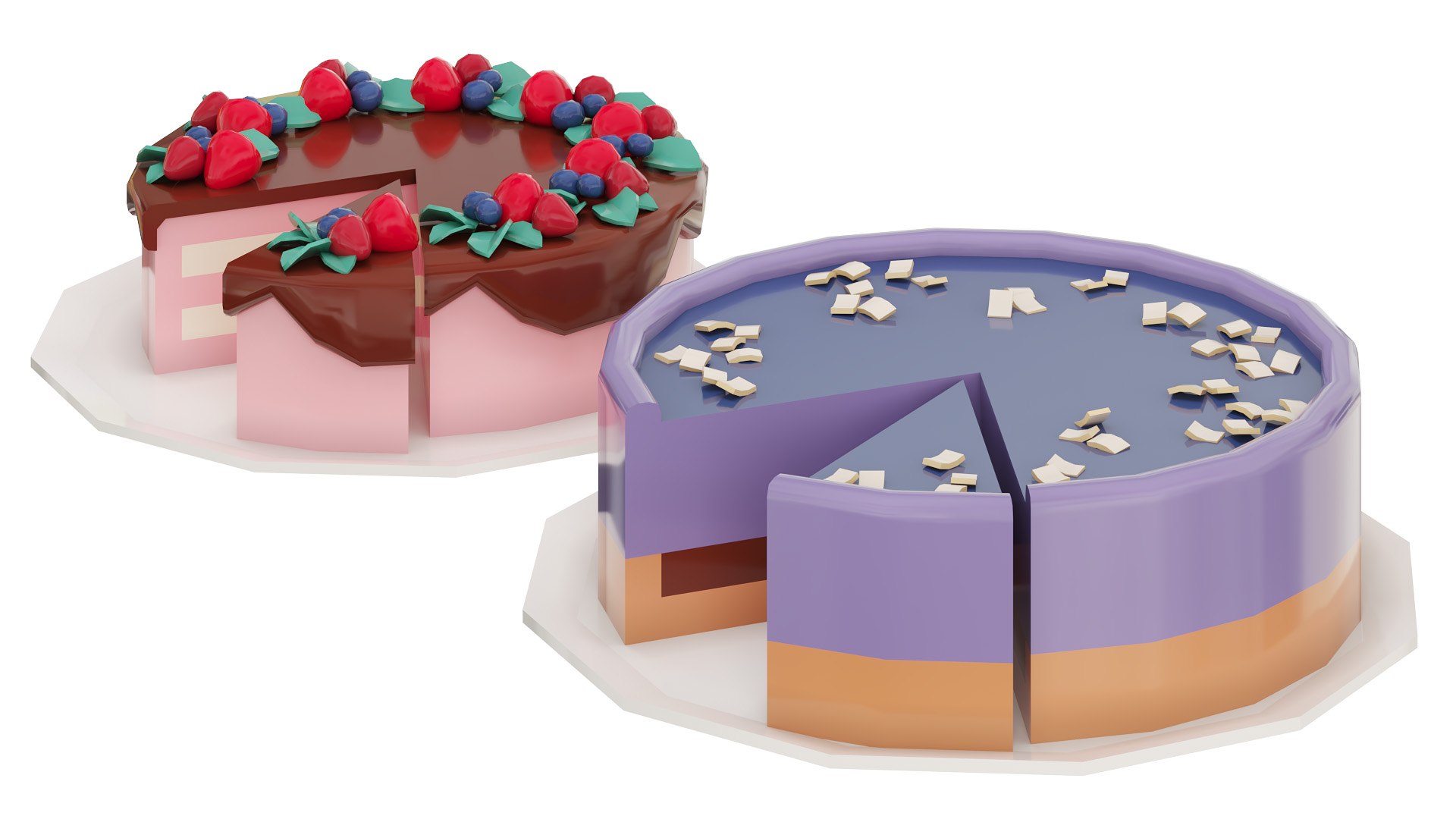 Lowpoly Desserts Cakes 3D model - TurboSquid 2153662