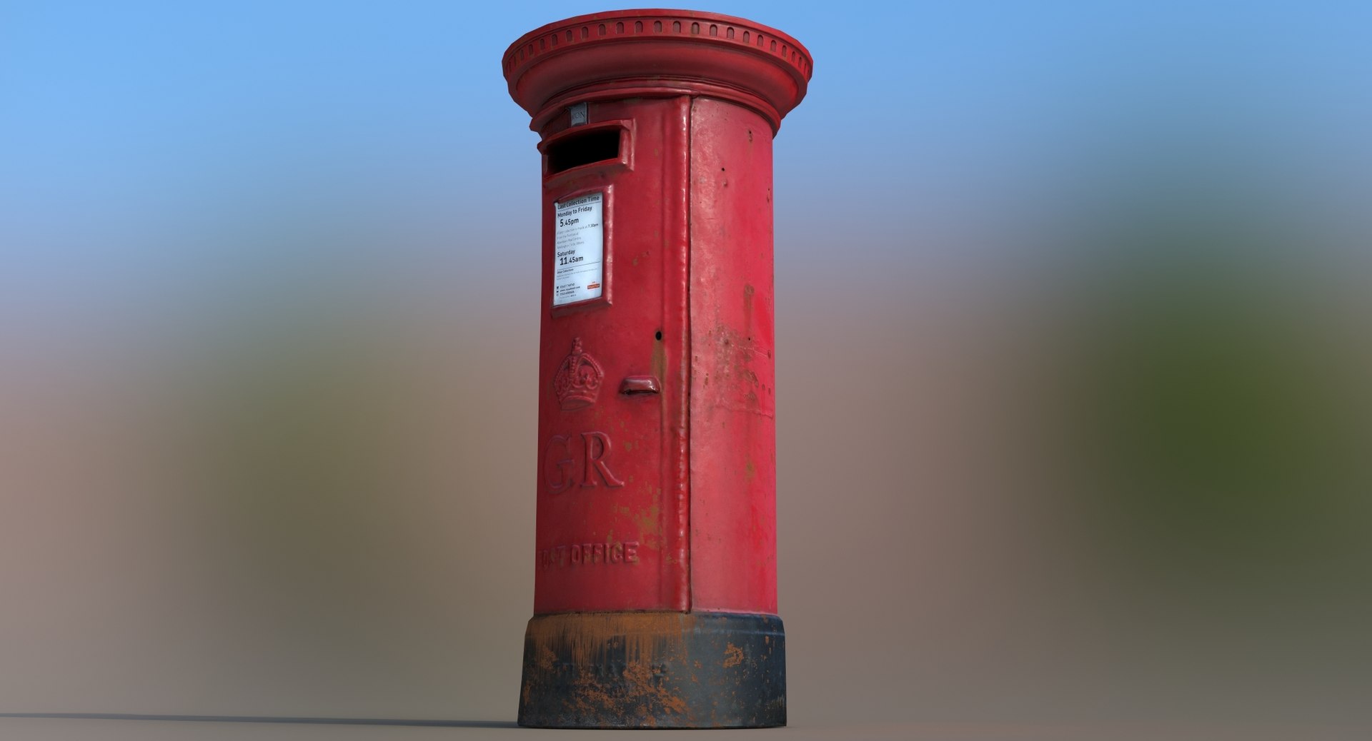 3d Model Asset British Post Box