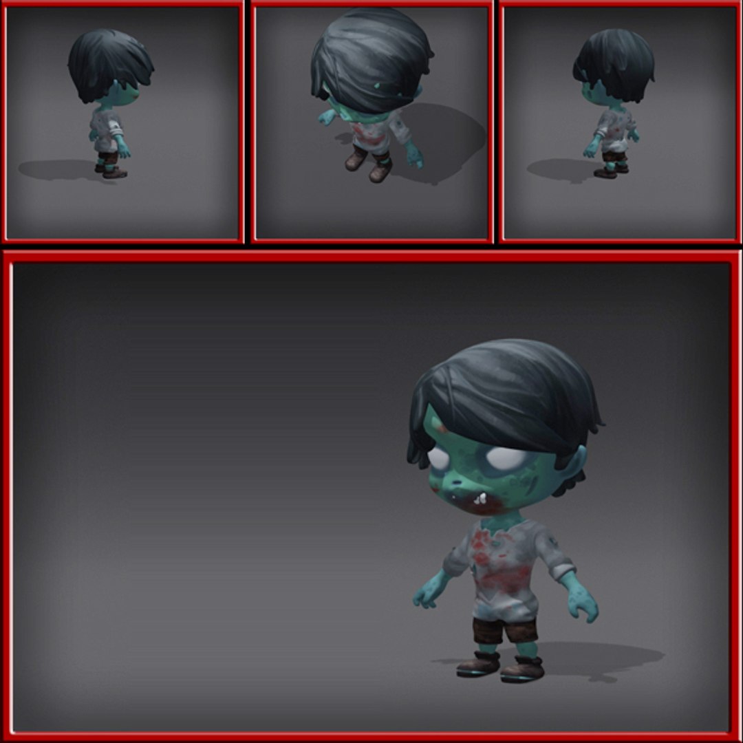 3d Cartoony Zombie Model