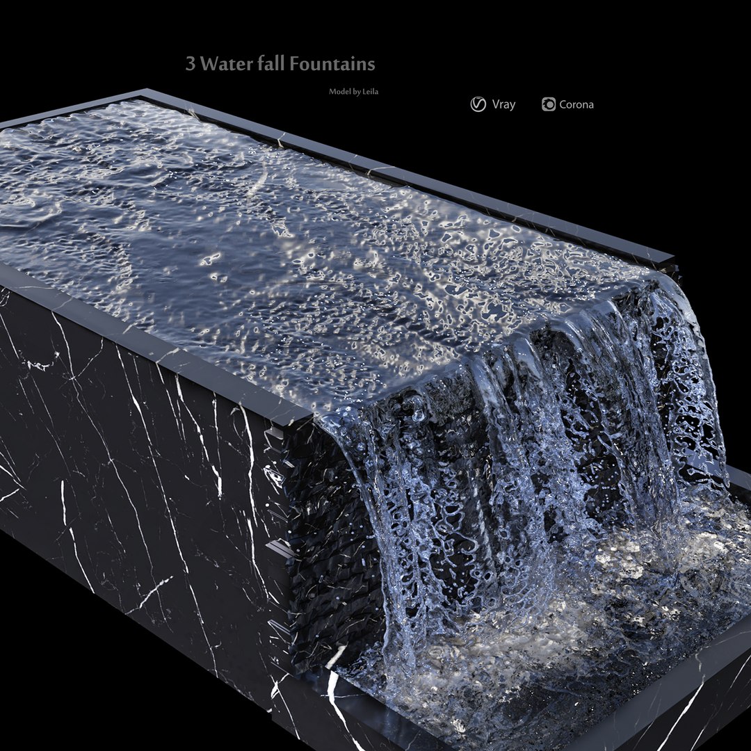 3D Model Waterfall Fountains Cascade Water Features - TurboSquid 1938457