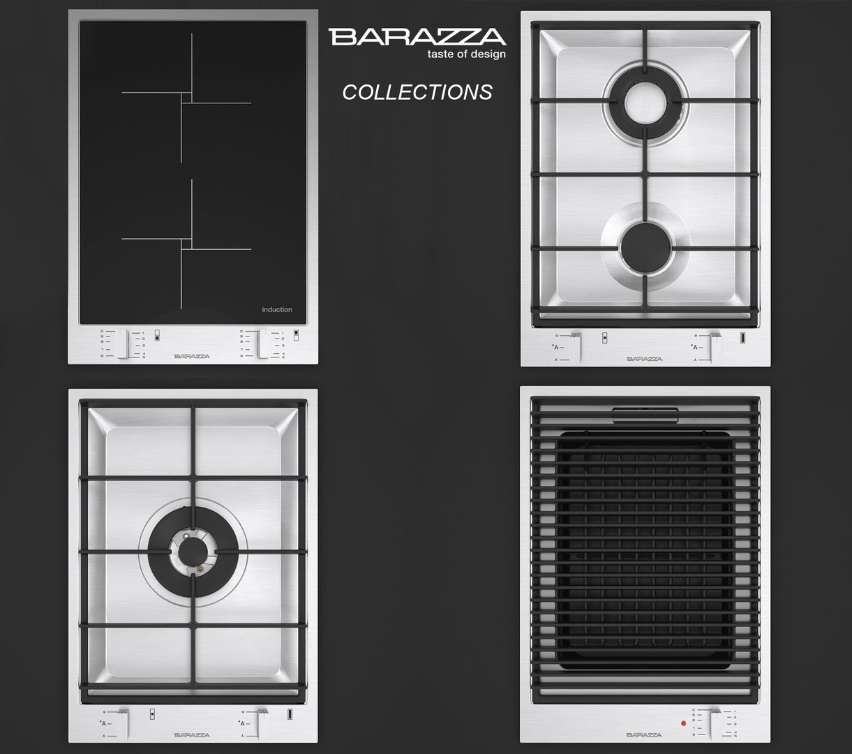 3d obj barazza induction grids barbecue
