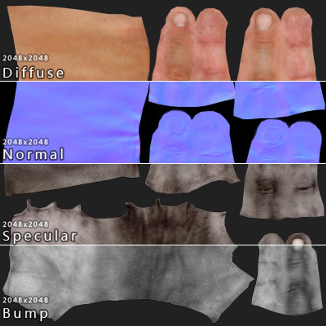 Obj Realistic Male Hand Max8