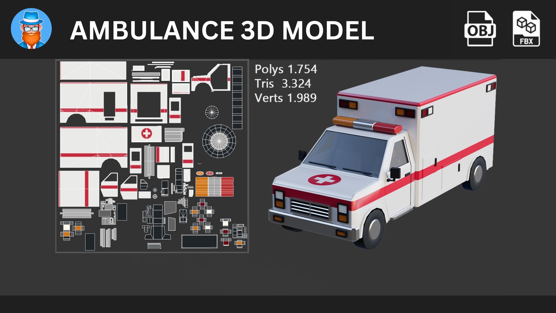 3D Stylized Ambulance 3D Model Model - TurboSquid 2398072