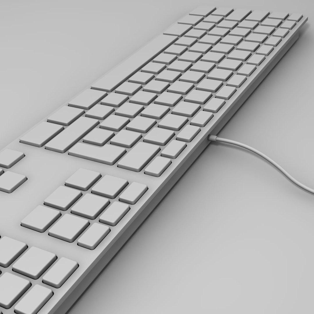 3d model aluminium usb keyboard