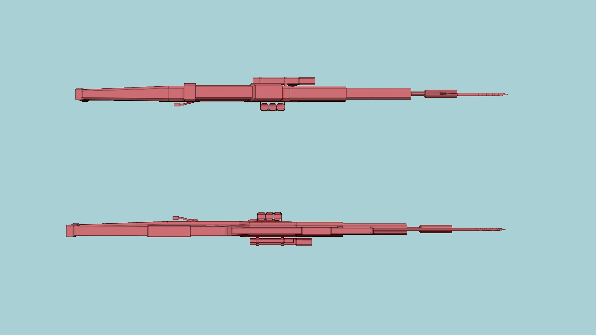3D SciFi Sniper Gunblade A10 Desert Camouflage - Fiction Weaponry model ...