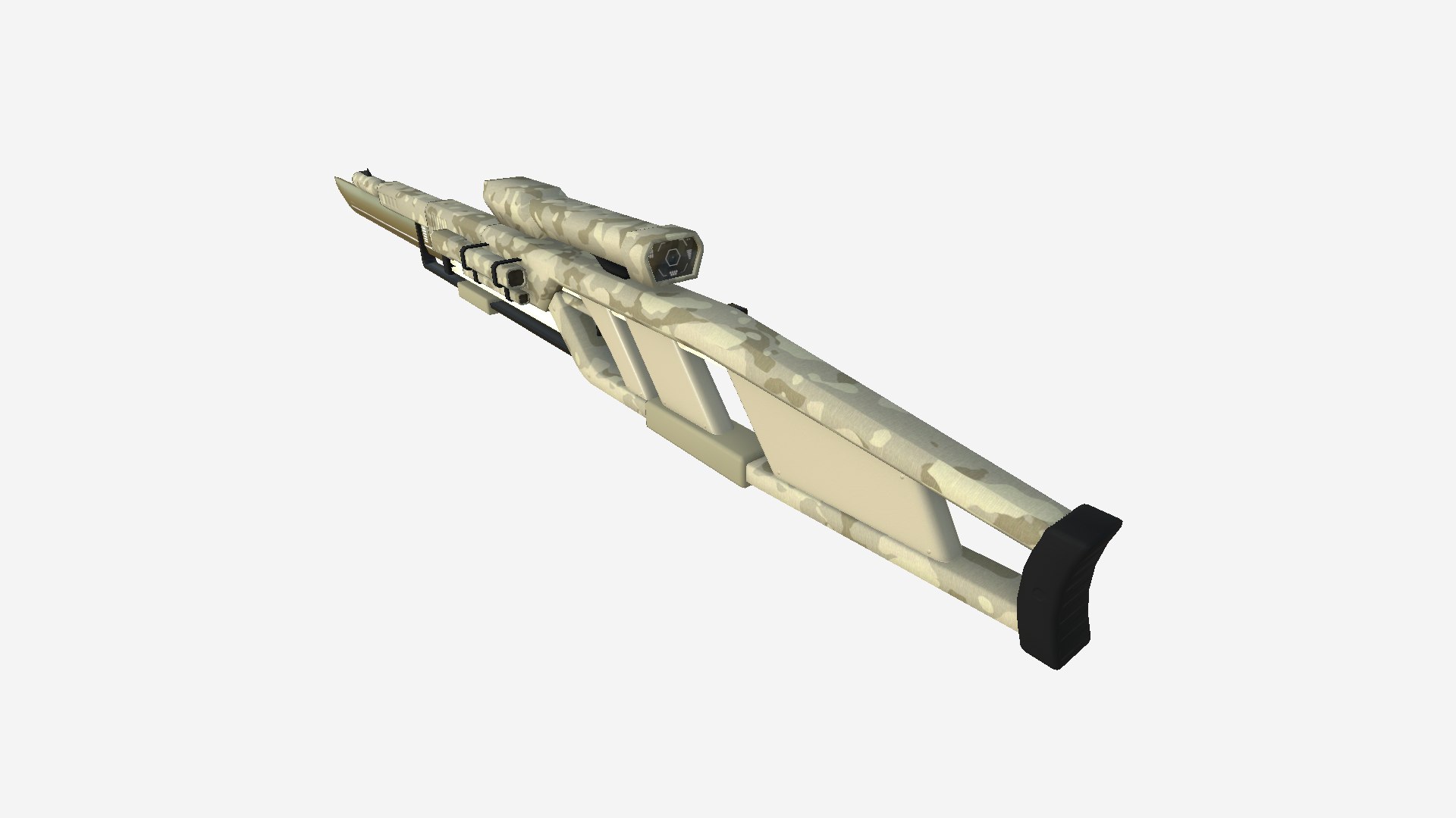 3D SciFi Sniper Gunblade A10 Desert Camouflage - Fiction Weaponry model ...