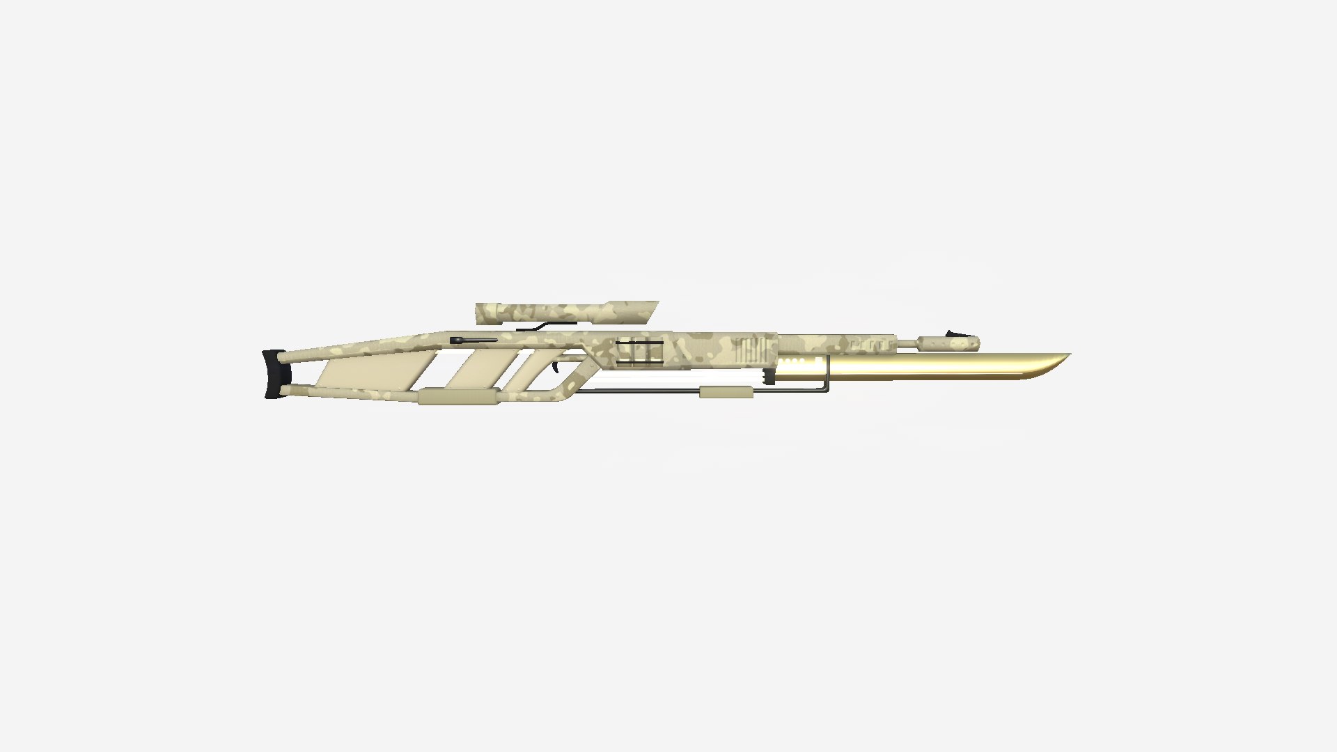 3D SciFi Sniper Gunblade A10 Desert Camouflage - Fiction Weaponry model ...