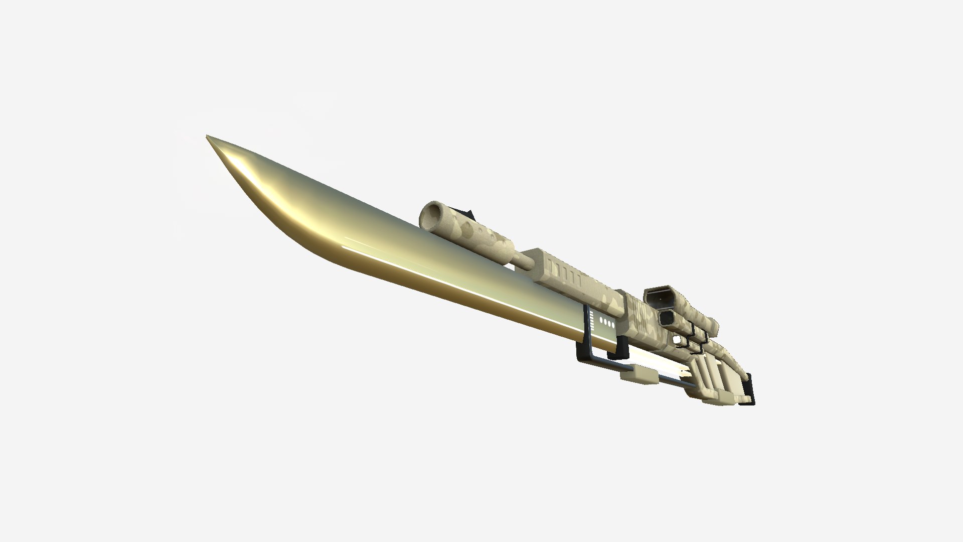 3D SciFi Sniper Gunblade A10 Desert Camouflage - Fiction Weaponry model ...