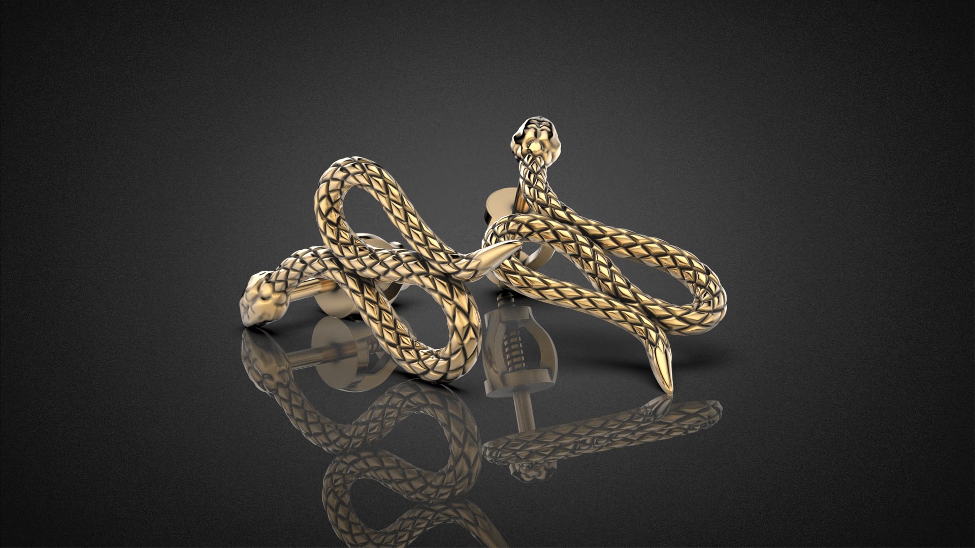 3D High Jewelry Snake Earring Studs 2025 E22 3D Print Model Model - TurboSquid 2314550