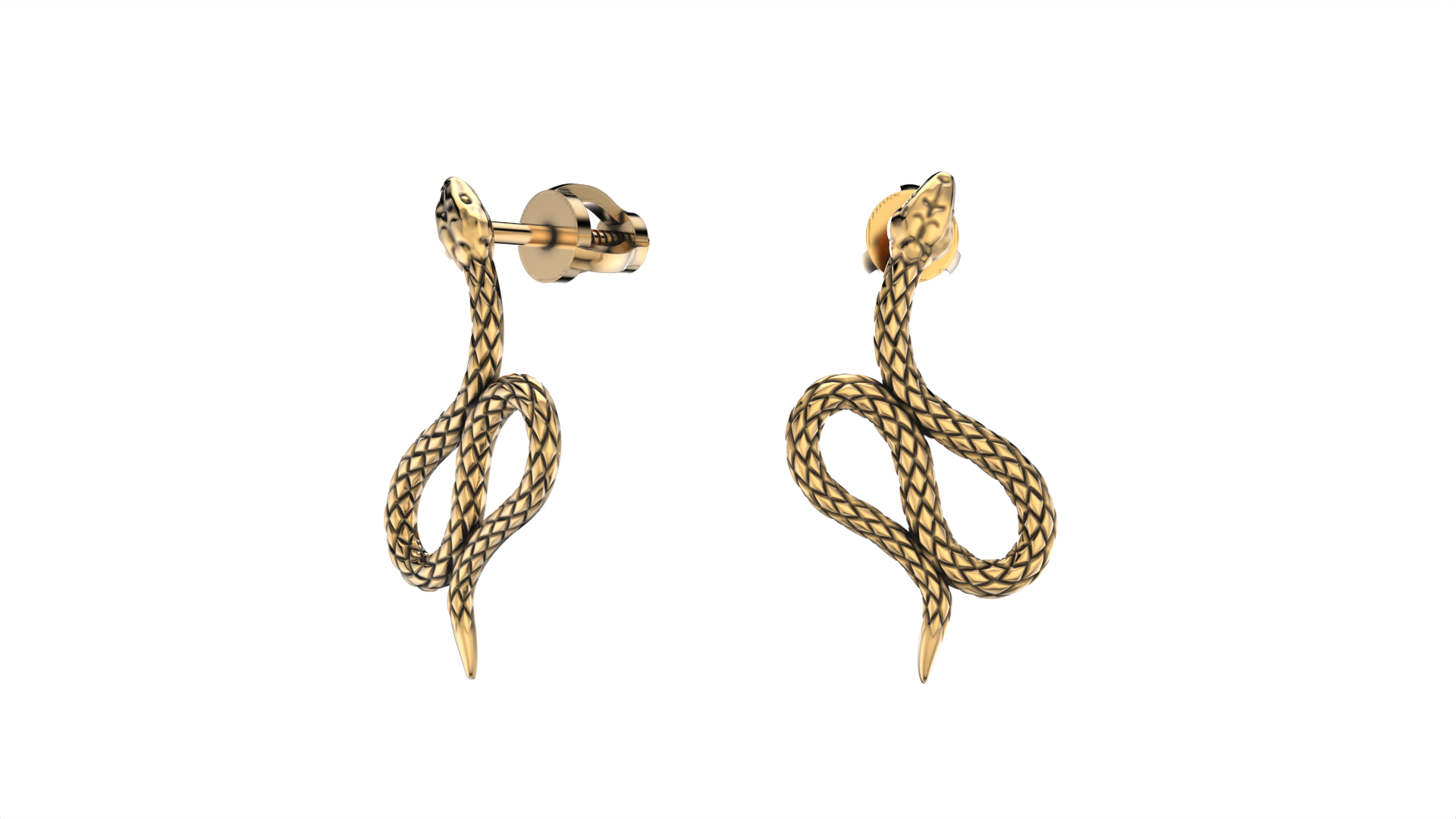 3D High Jewelry Snake Earring Studs 2025 E22 3D Print Model Model ...