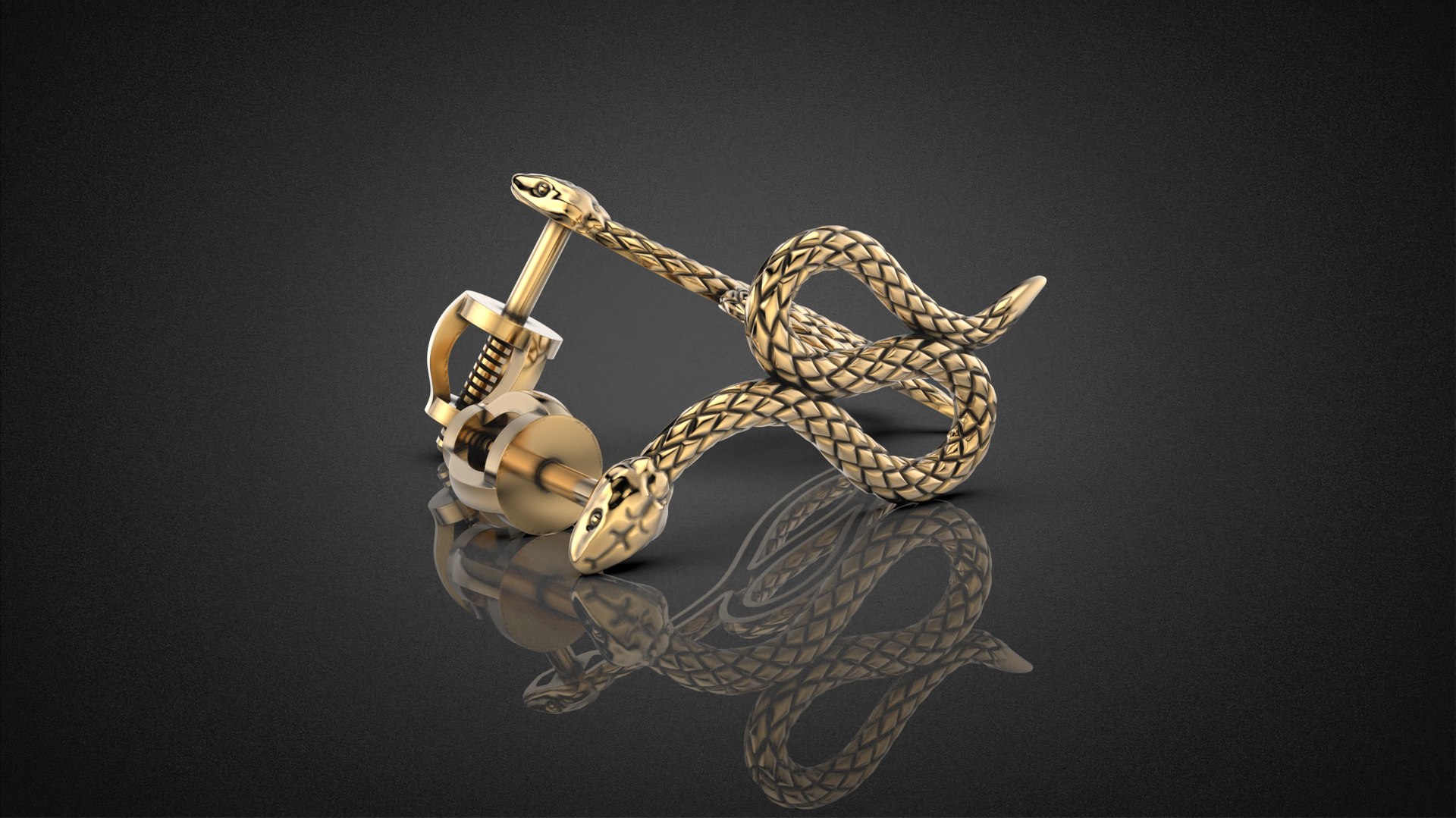 3D High Jewelry Snake Earring Studs 2025 E22 3D Print Model Model - TurboSquid 2314550