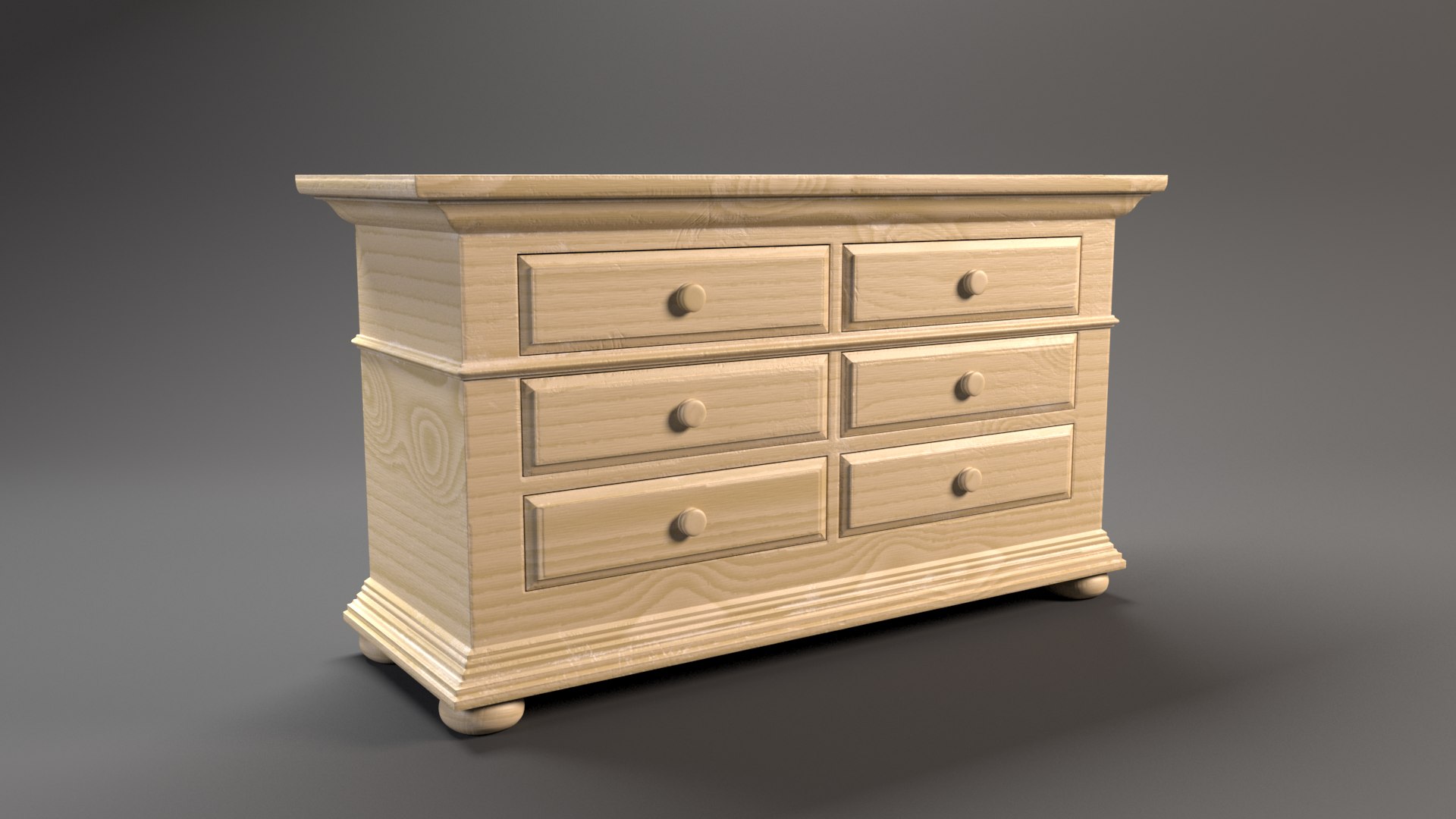 Wooden dresser 3D model - TurboSquid 1402813