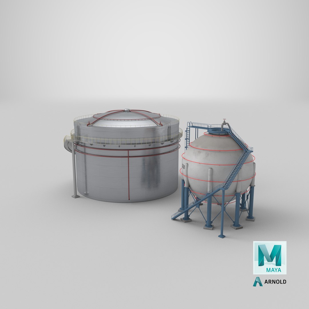 Two Oil Tanks Collection 3D model - TurboSquid 1750362