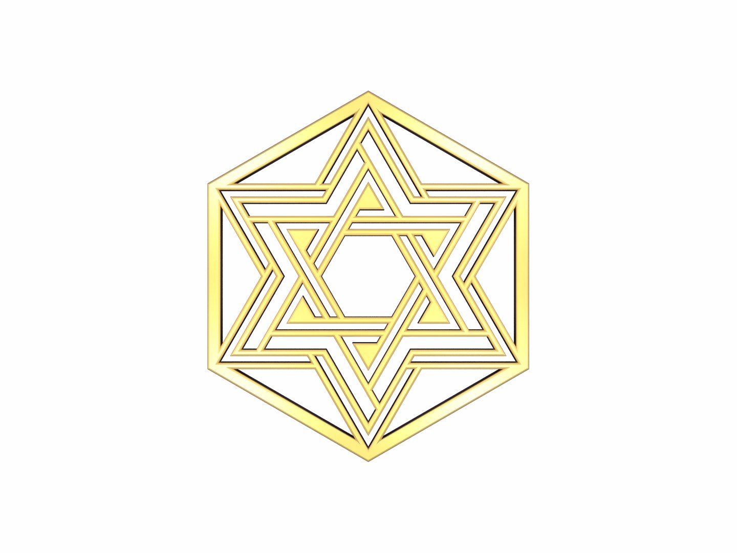 Star David Hexagon Model - TurboSquid 1429622