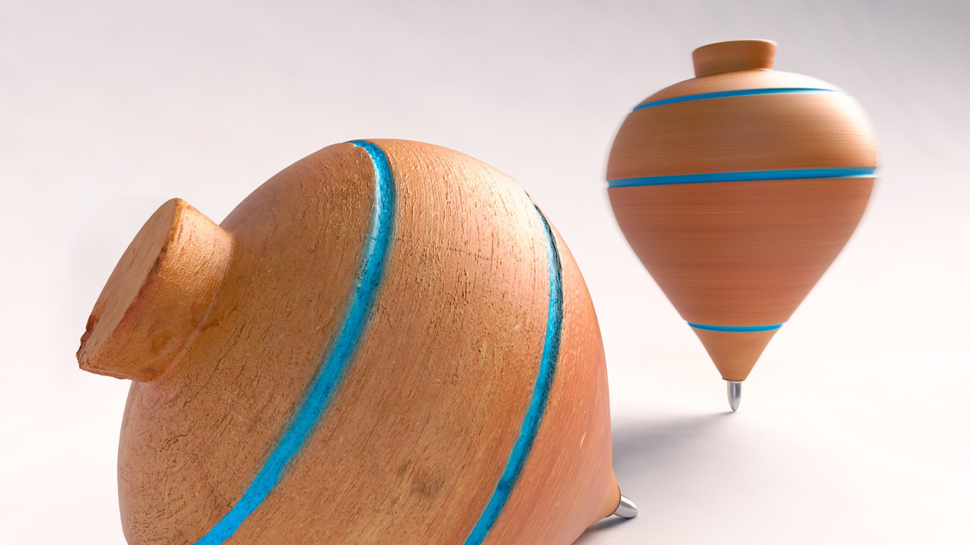 Traditional Whipping Top Whipping 3d Model