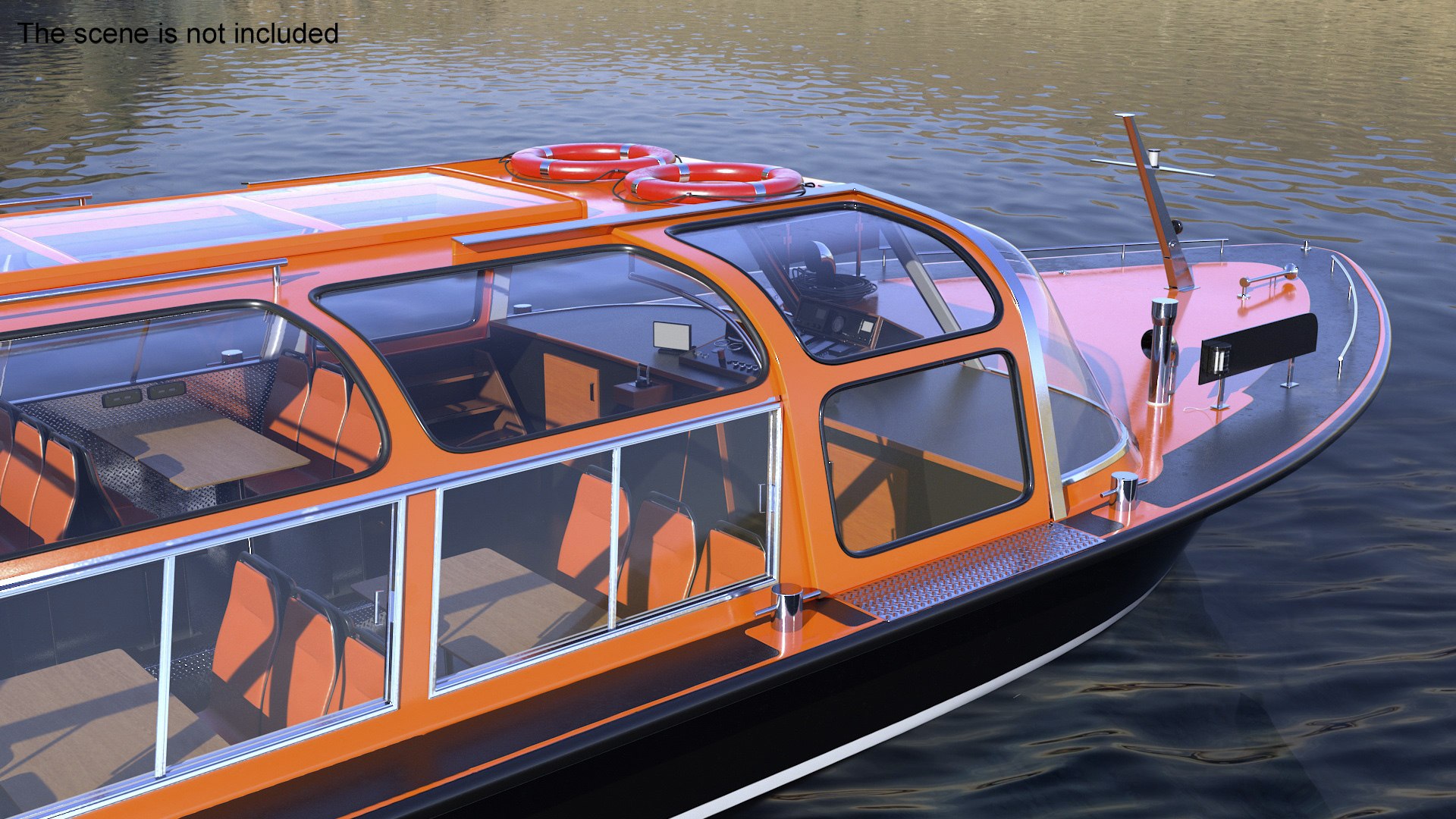 Pleasure Boat Glass Top Orange 3D Model - TurboSquid 2307856