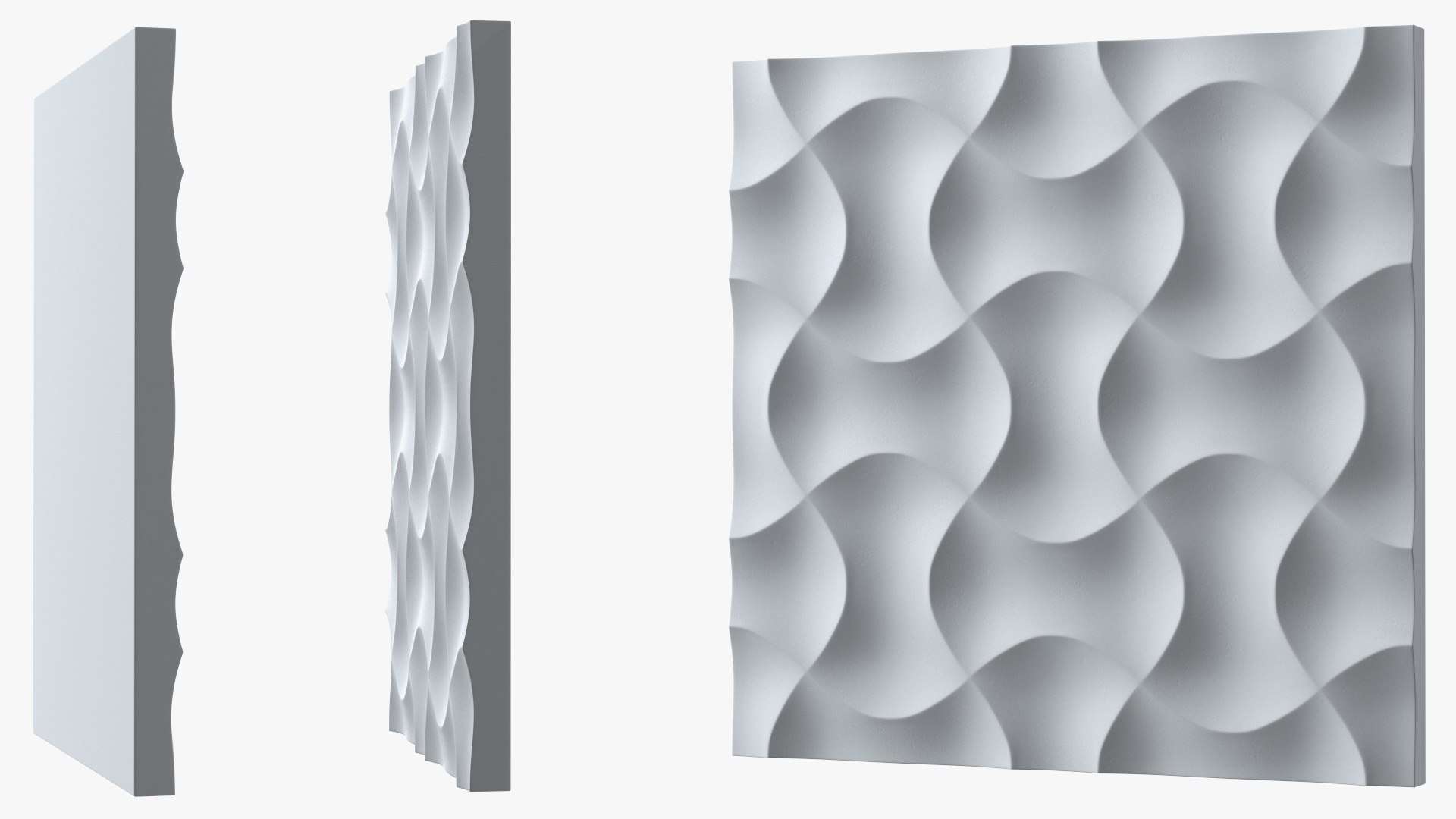 3D Wall Panel Wave Ceramic 3D Model - TurboSquid 1907990