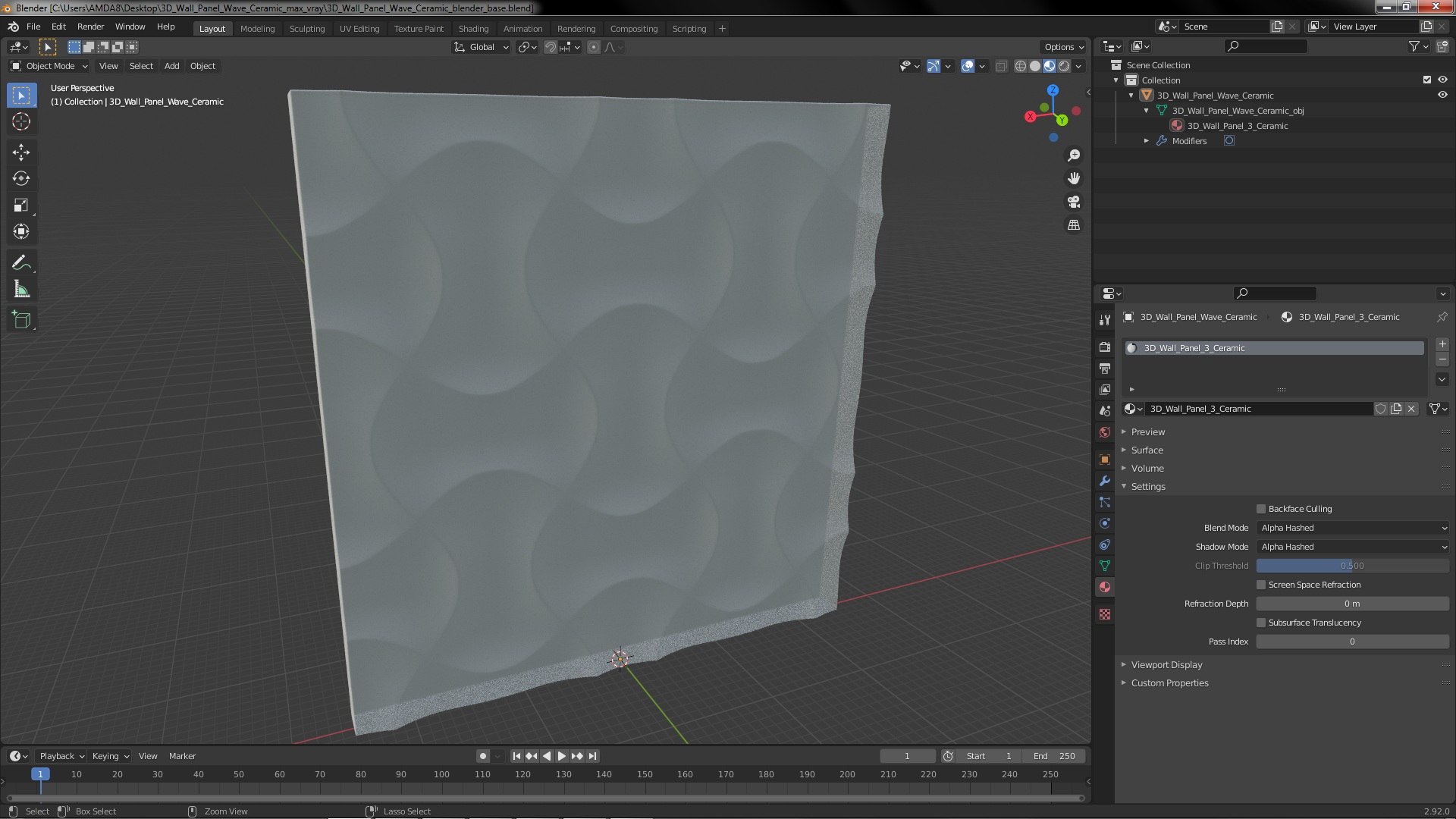3D Wall Panel Wave Ceramic 3D model - TurboSquid 1907990