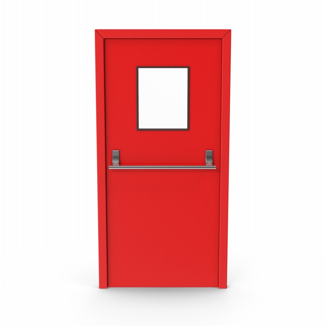 Red Exit Door 3D Model - TurboSquid 2340481